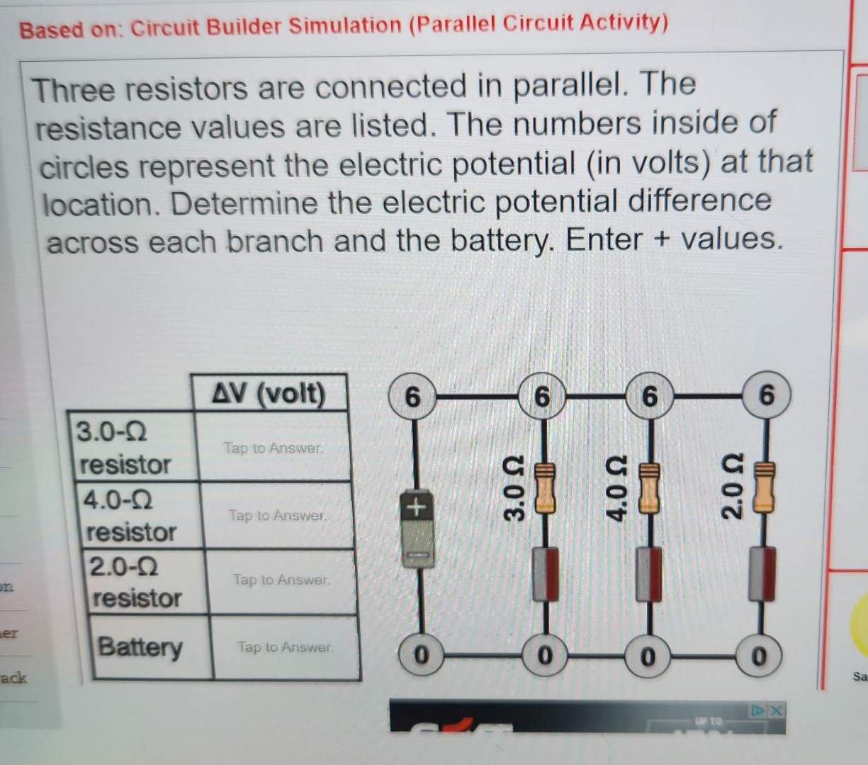 Solved Based on: Circuit Builder Simulation (Parallel | Chegg.com