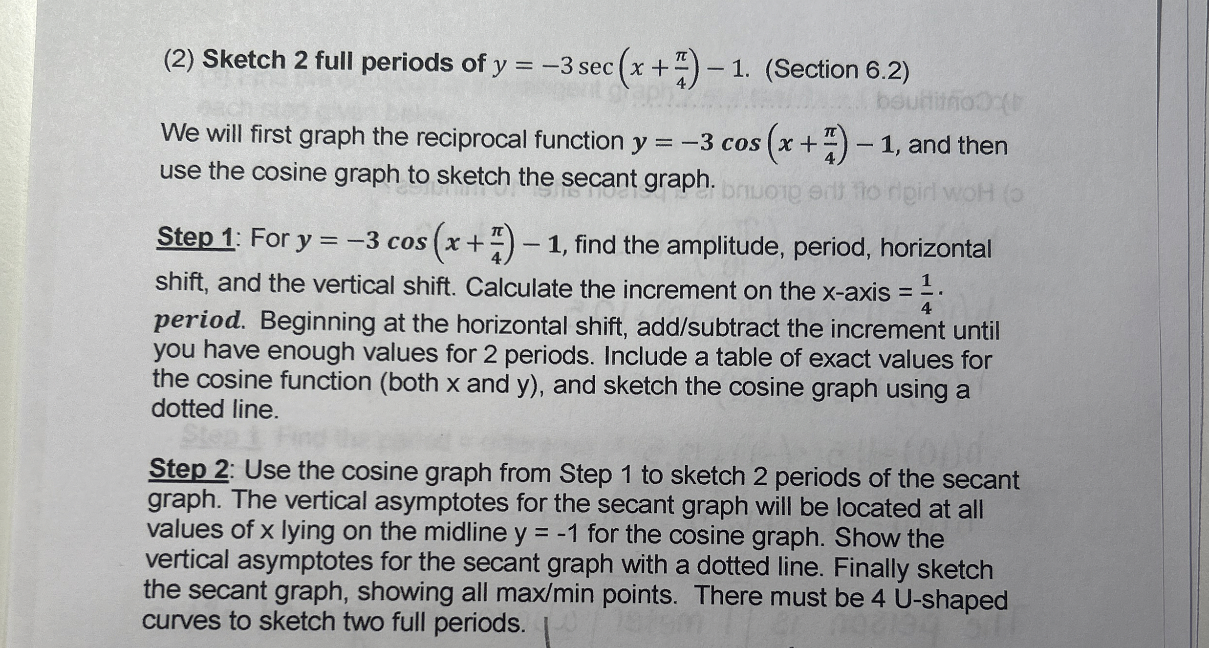 Solved (2) ﻿Sketch 2 ﻿full periods of | Chegg.com
