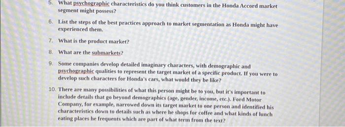 Solved Segmentation for the purpose of identifying the most | Chegg.com