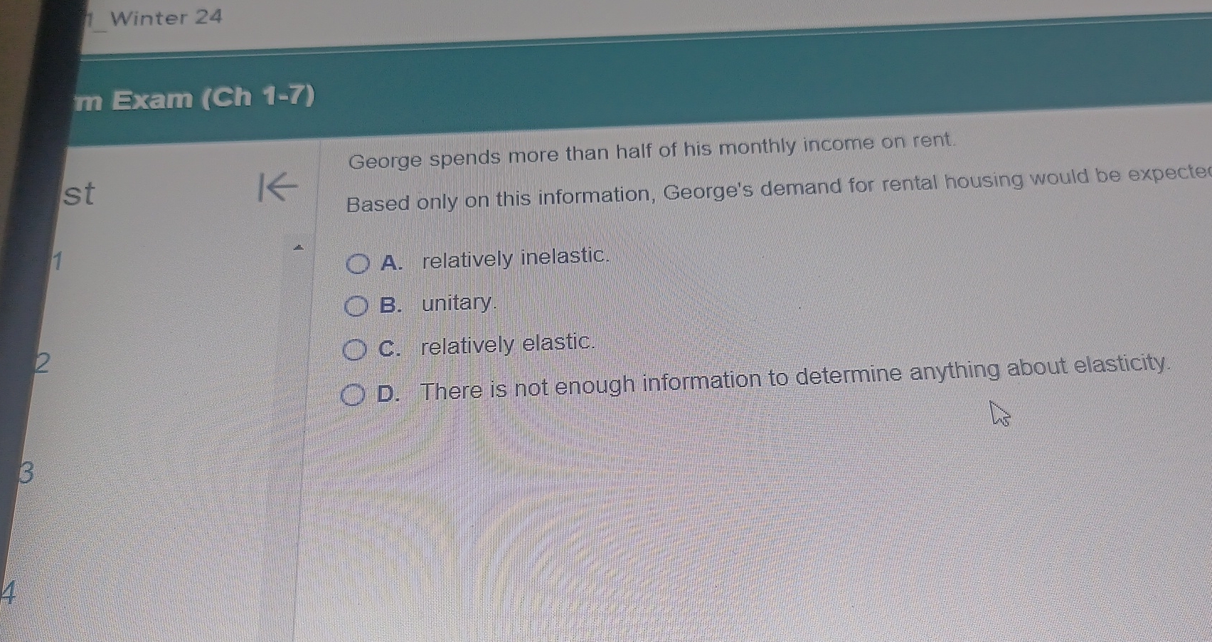 Solved Winter 24m ﻿Exam (Ch 1-7)stGeorge spends more than | Chegg.com