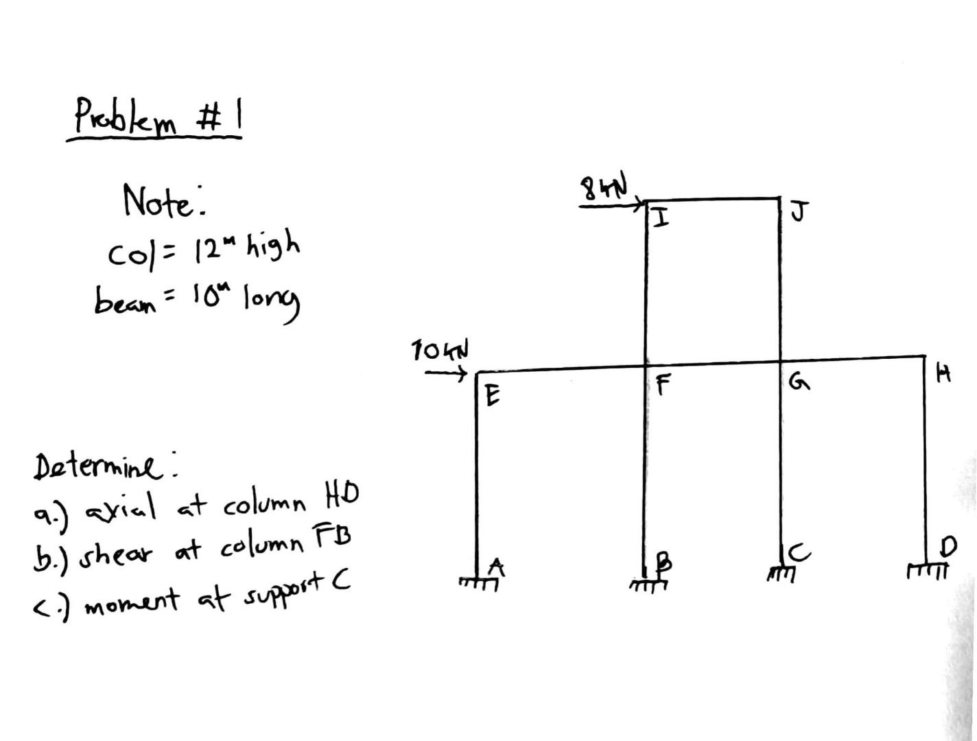 Solved col beam =12m high =10n long Determine: a.) arial | Chegg.com