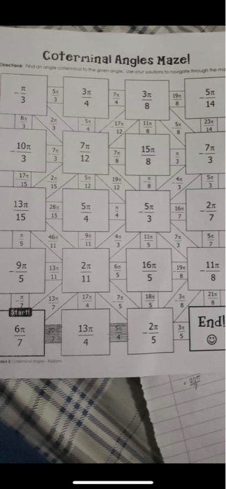Coterminal Angles Maze! Sweetone గా వారాలు కాలం - TE | Chegg.com