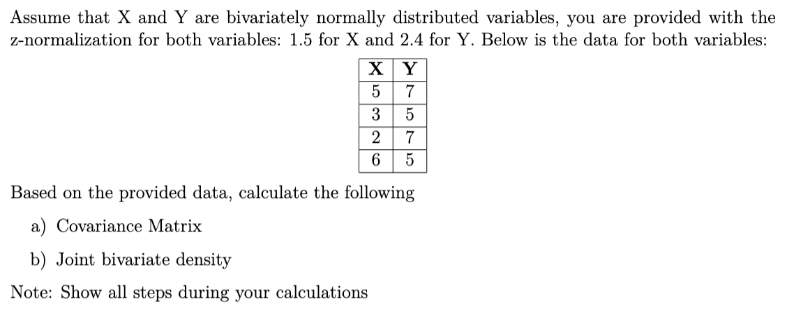Solved Assume that x ﻿and Y ﻿are bivariately normally | Chegg.com