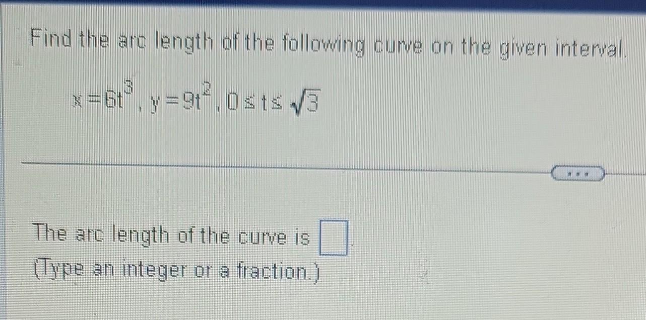 Solved Find the arc length of the following curve on the | Chegg.com