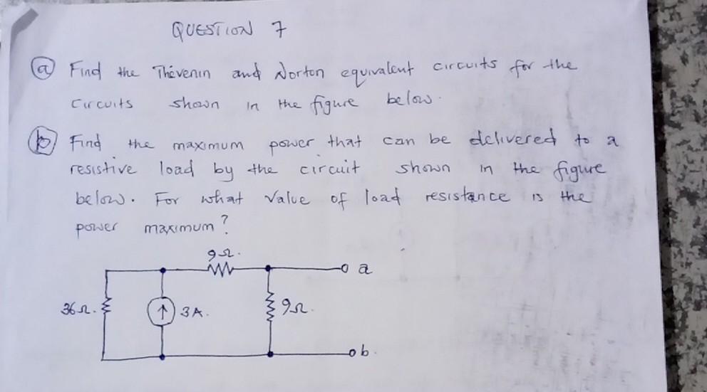 Solved (a) Find the Thevenin and Norton equivalent circuits | Chegg.com