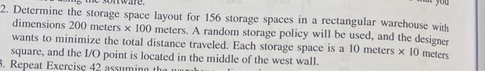 8.42 Find the solution based on the random storage | Chegg.com