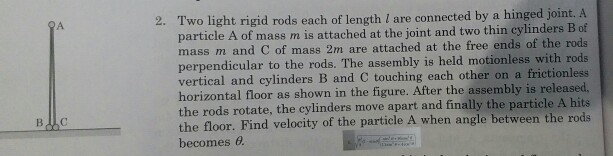 Solved 2. Two light rigid rods each of length I are | Chegg.com