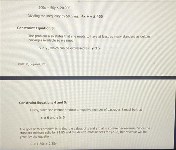 Solved Part 1 Linear Programming Problem 1 A Confectioner