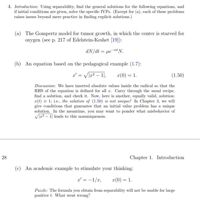 Solved 4. Introduction: Using separability, find the general | Chegg.com