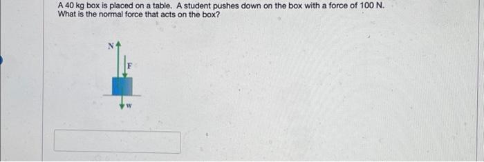 Solved A 40 kg box is placed on a table. A student pushes | Chegg.com