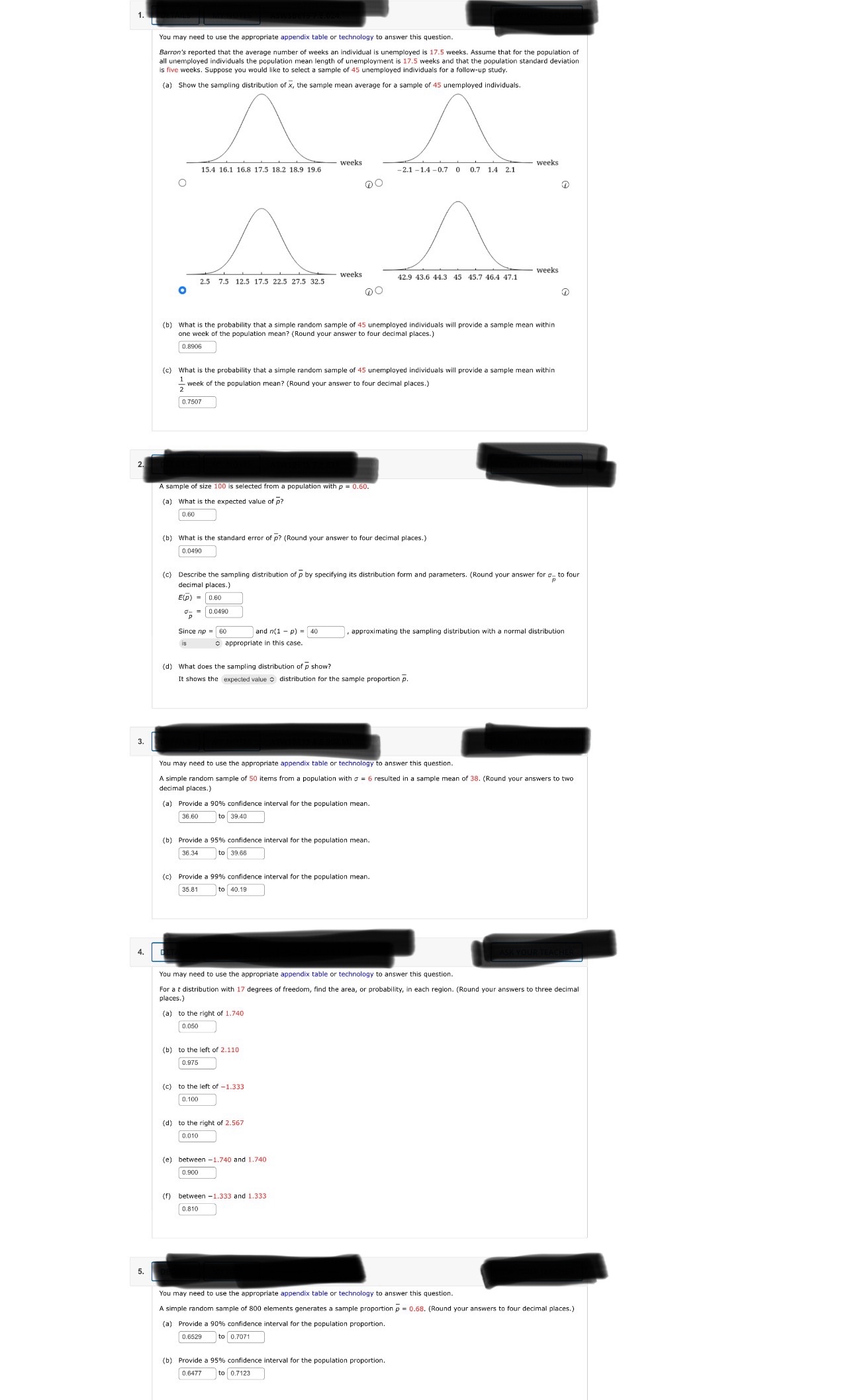Please correct all wrong answers from question 1, | Chegg.com