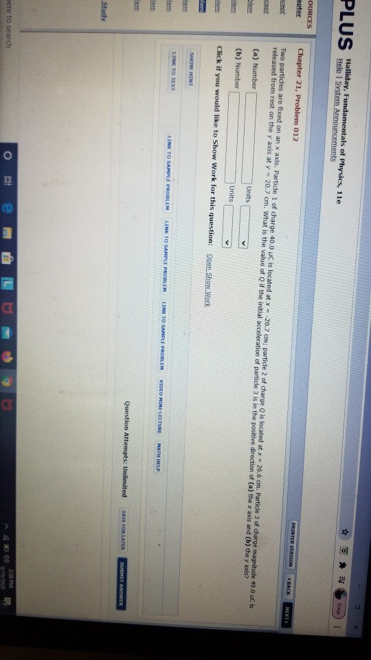 Solved PLUS Hele i system Announcements Halliday, | Chegg.com