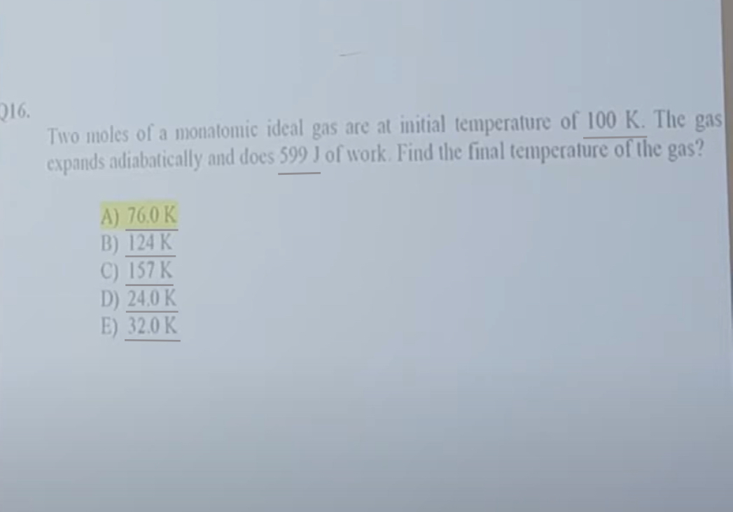 Solved Tro moles of a monatomic ideal gas are at initial | Chegg.com