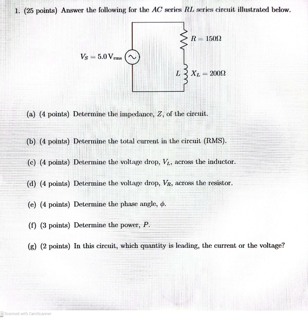Solved (25 points) Answer the following for the AC series | Chegg.com Solved (25 points) Answer the following for the AC series | Chegg.com