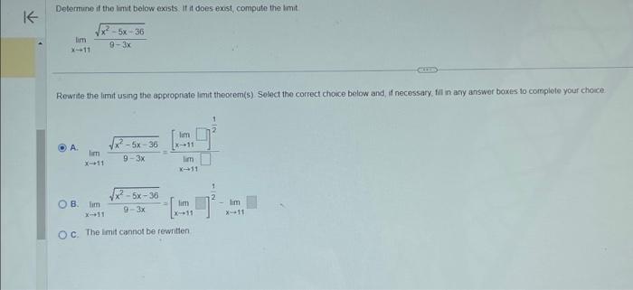 Solved K Determine If The Limit Below Exists If It Does 3651