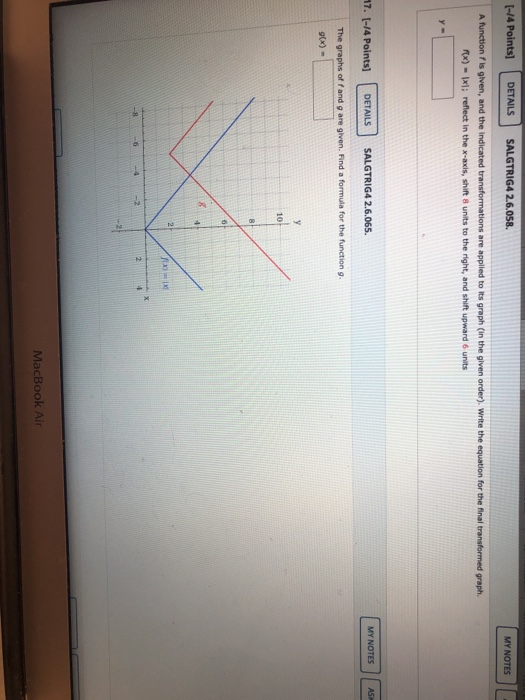 Solved (-/4 Points) DETAILS SALGTRIG4 2.6.058. MY NOTES A | Chegg.com