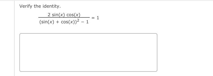 Solved Verify the identity. | Chegg.com