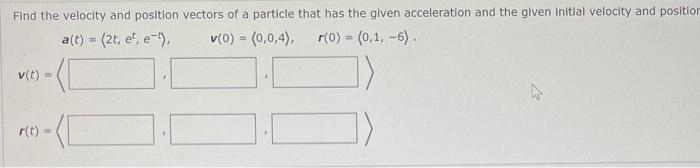 Solved Find the velocity and position vectors of a particle | Chegg.com