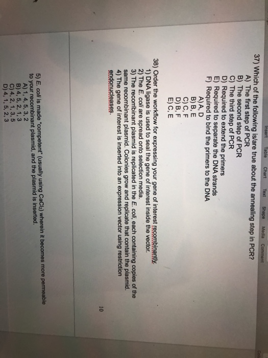 Solved Insert Table Chart Text Shape Media Comment 37) Which | Chegg.com
