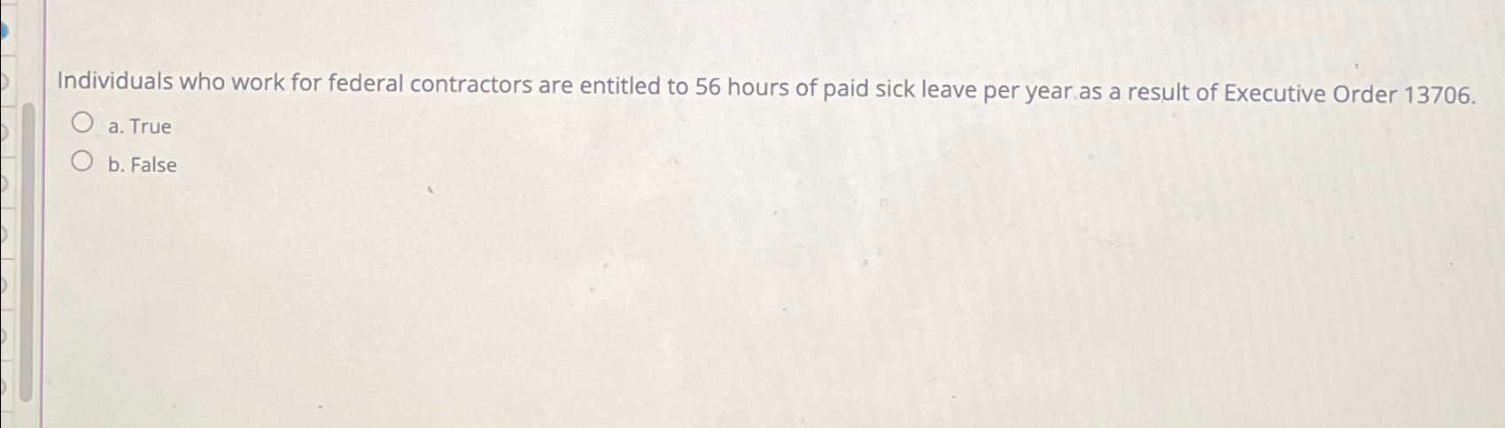 Solved Individuals who work for federal contractors are | Chegg.com