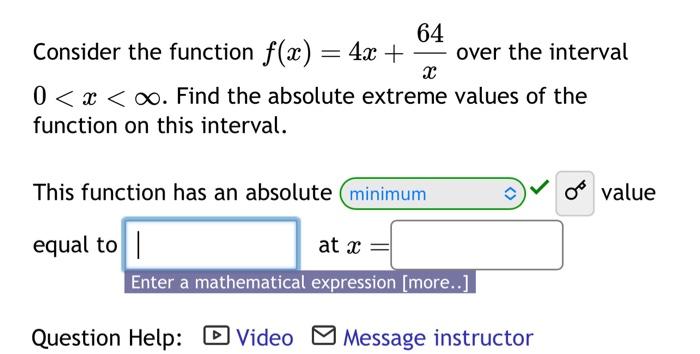 Solved 64 Consider the function f(x) = 4x + over the | Chegg.com