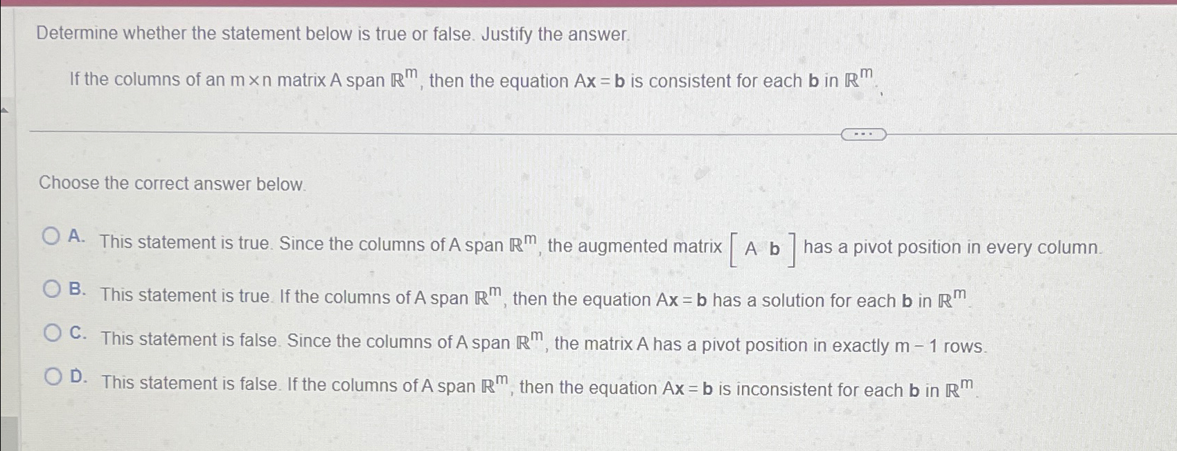 Determine whether the statement below is true or | Chegg.com