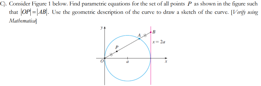 Solved C). ﻿Consider Figure 1 ﻿below. Find parametric | Chegg.com