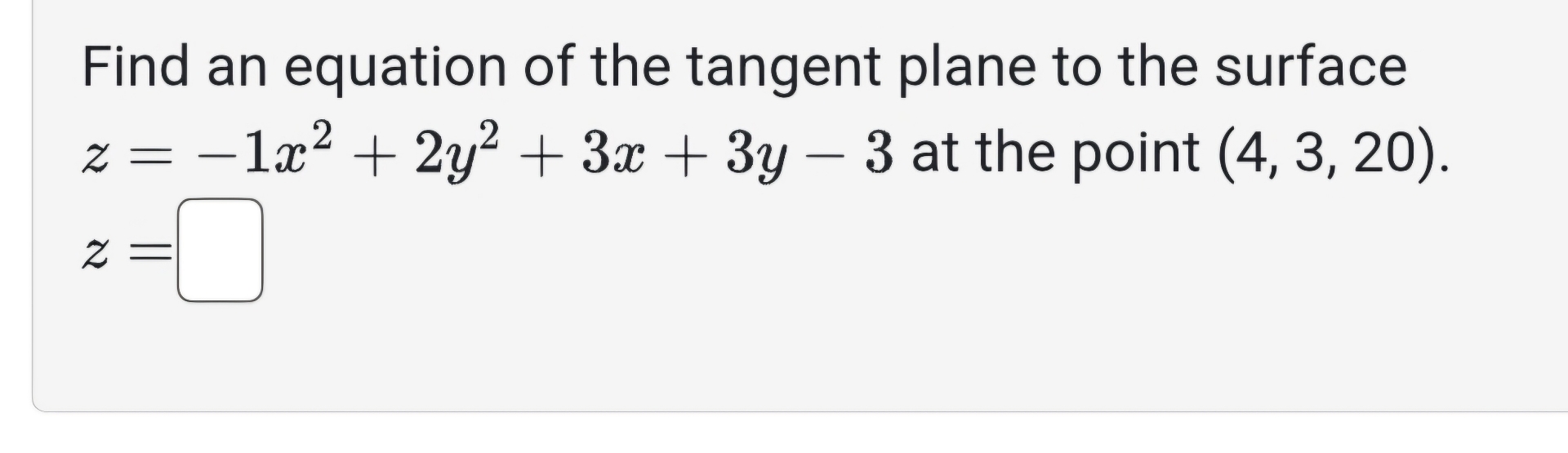 Solved Find an equation of the tangent plane to the | Chegg.com