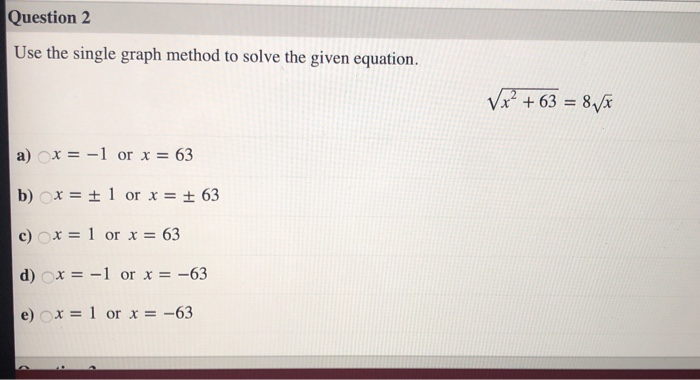 Solved Question 2 Use the single graph method to solve the | Chegg.com