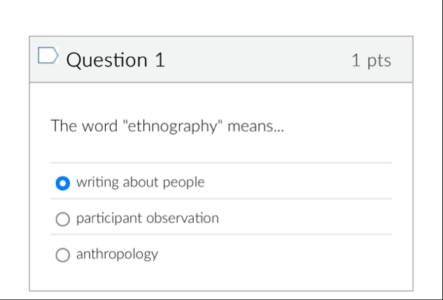 Solved Question 11 ﻿ptsThe word "ethnography" | Chegg.com