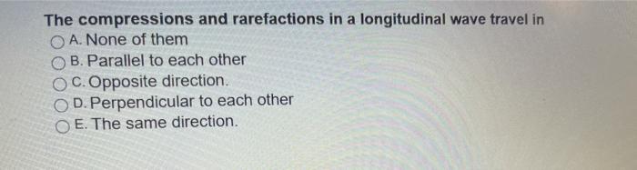 Solved The compressions and rarefactions in a longitudinal | Chegg.com