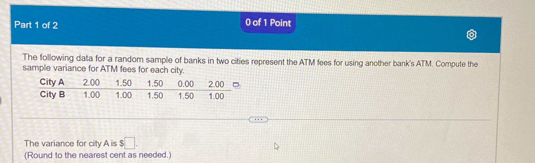 Solved Part 1 ﻿of 20 ﻿of 1 ﻿PointThe following data for a | Chegg.com