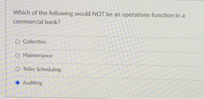 Solved Which of the following would NOT be an operations | Chegg.com