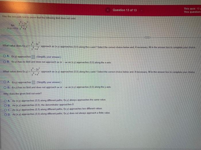 Solved Use the two.path test to prove that the following | Chegg.com