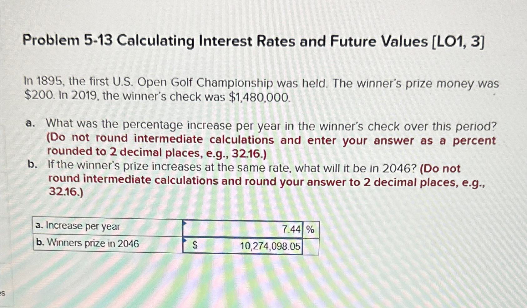 Solved Problem 5-13 ﻿Calculating Interest Rates and Future | Chegg.com
