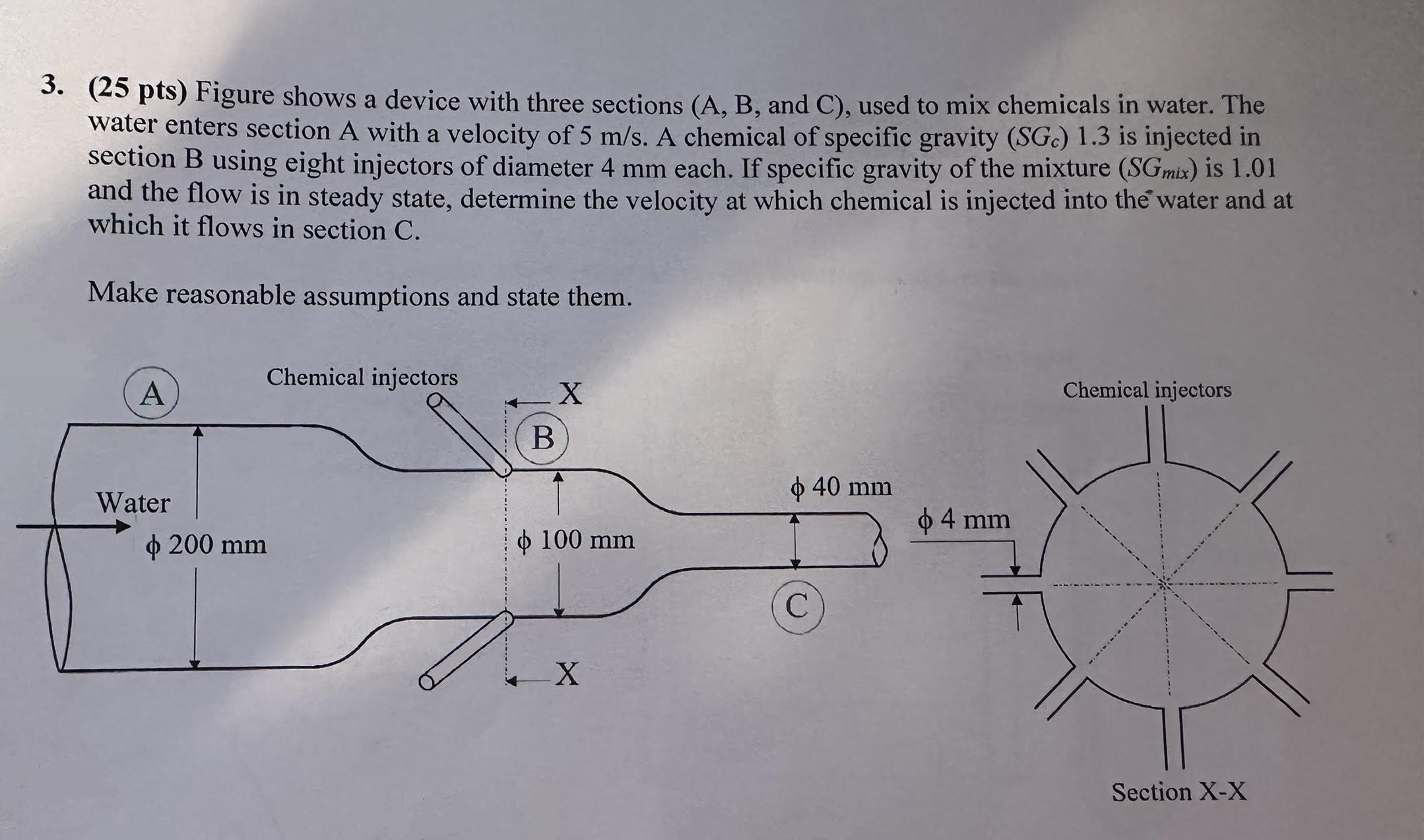 Solved (25 ﻿pts) ﻿Figure shows a device with three sections | Chegg.com
