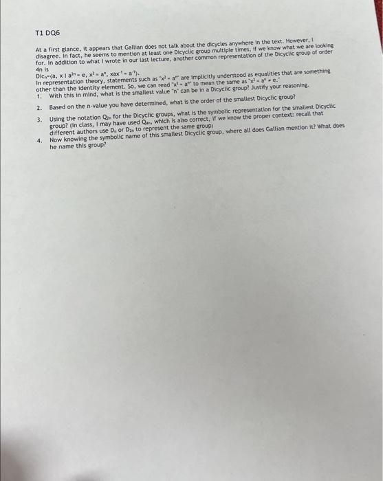 Solved Topic 1 DQ ? We asain loosely introduce some notions | Chegg.com