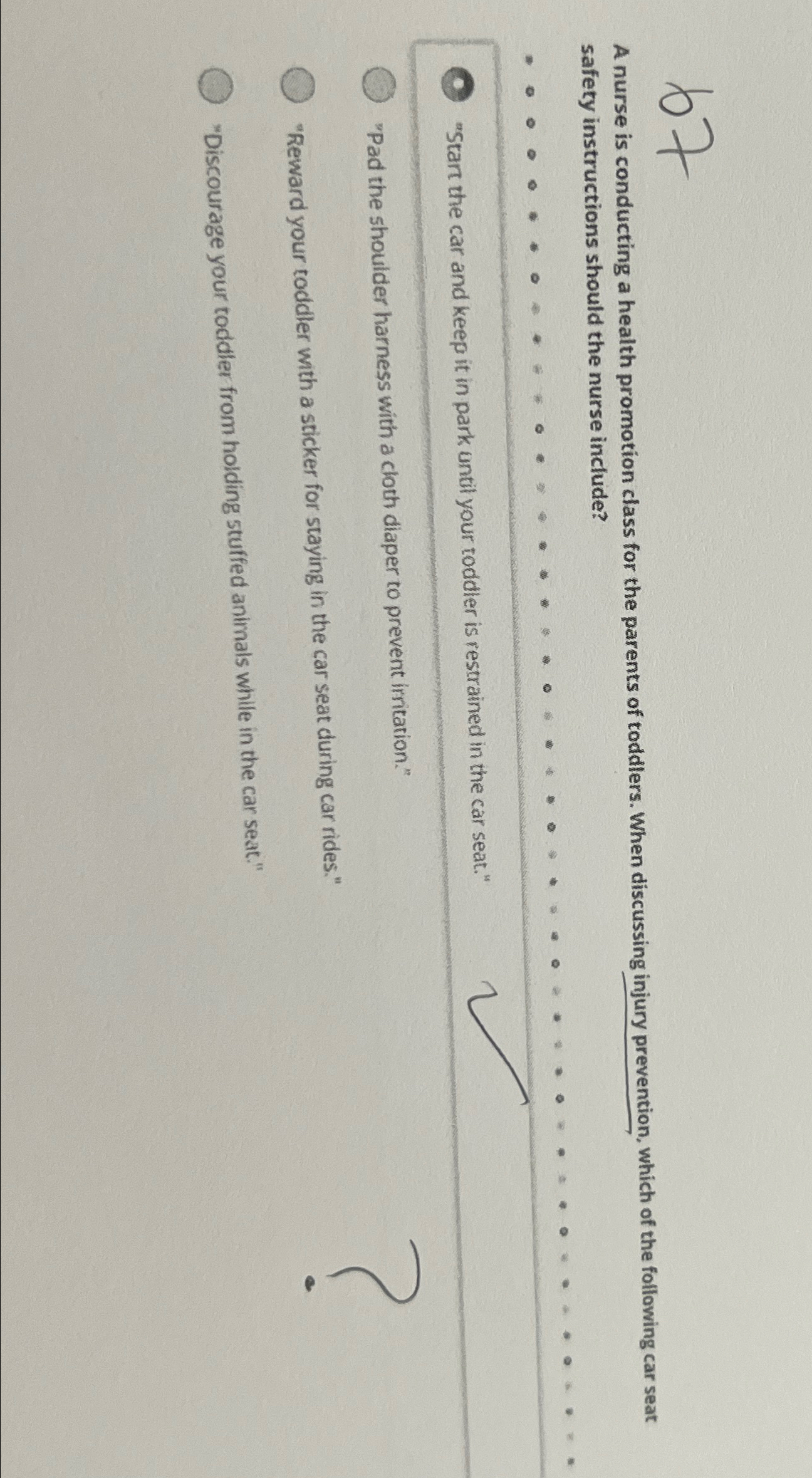 Solved A nurse is conducting a health promotion class for | Chegg.com