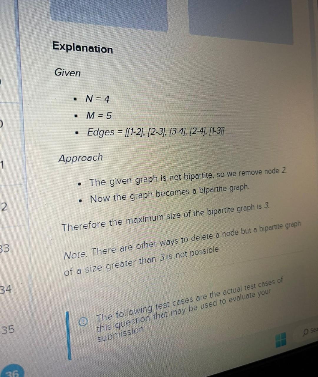 Solved Task You have to determine the maximum size bipartite | Chegg.com