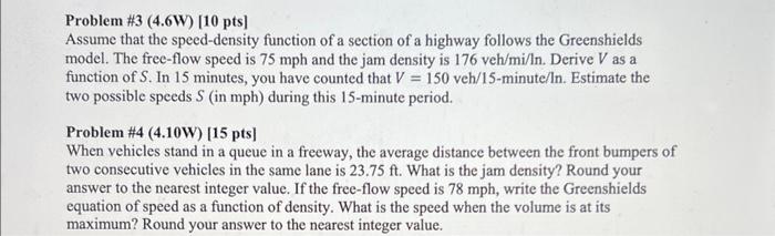 Solved Problem #3 (4.6W) [10 pts] Assume that the | Chegg.com