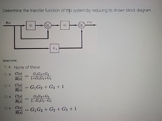 Solved Determine the transfer function of this system by | Chegg.com