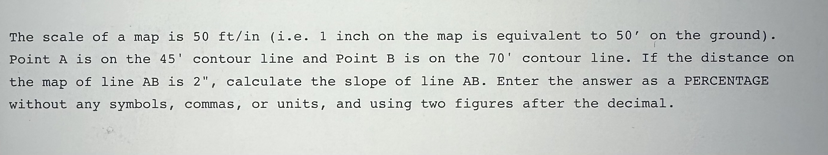 Solved The scale of a map is 50 ﻿ft/in (i.e. 1 ﻿inch on the | Chegg.com