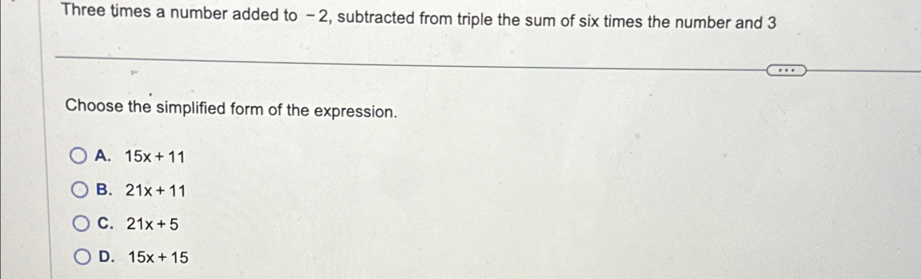 Solved Three times a number added to -2 , ﻿subtracted from | Chegg.com