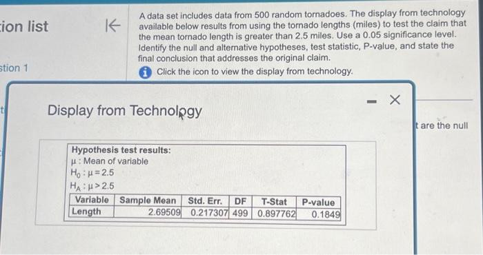 Solved A data set includes data from 500 random tornadoes. | Chegg.com