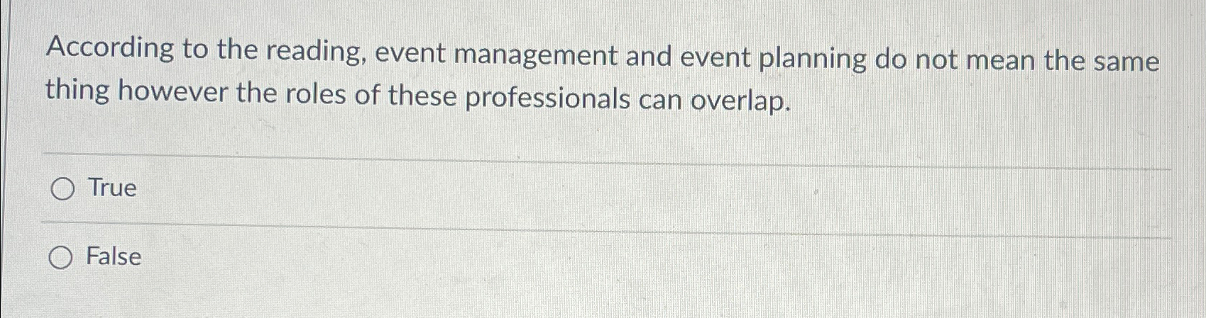 Solved According to the reading, event management and event | Chegg.com