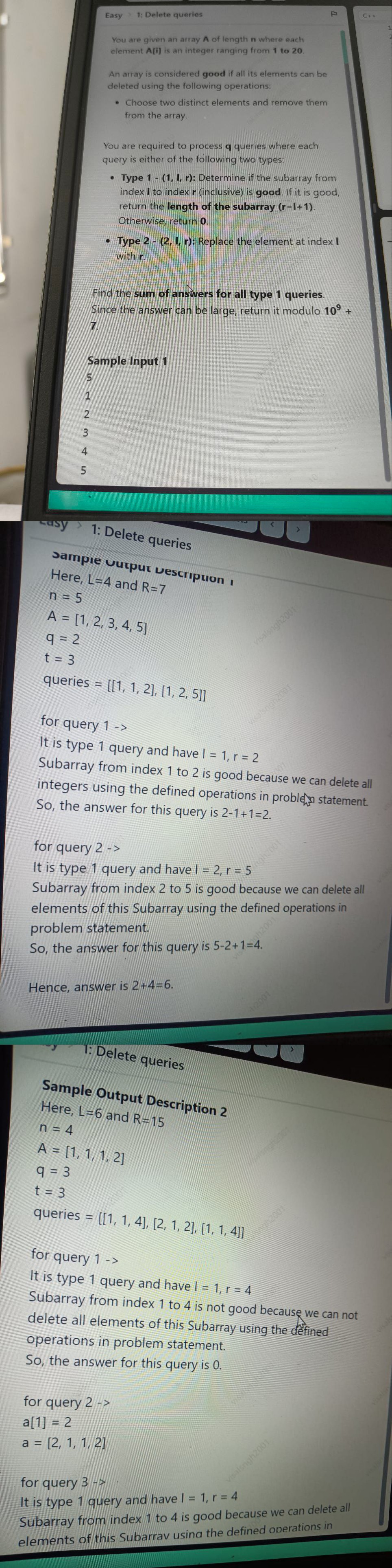 You are given an ﻿array A of ﻿length n ﻿where each | Chegg.com