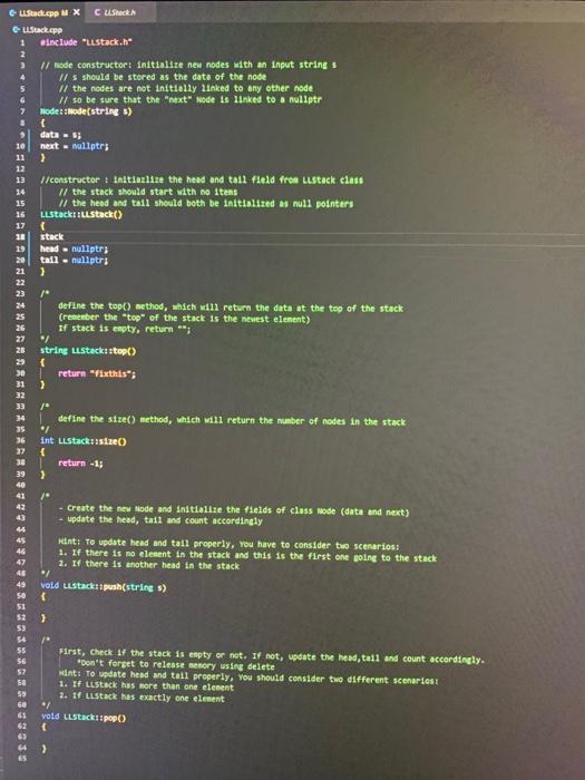 Solved +x3Ltsindteqptseckepe alnclude -Listack, h* (f node | Chegg.com