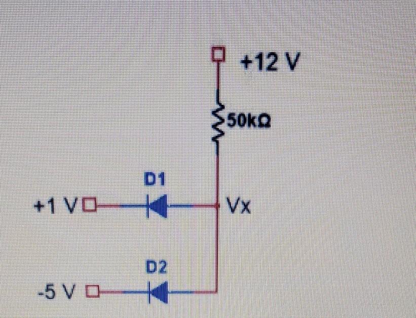 Solved Determine the voltage Vx if the diodes are GaAs. Draw | Chegg.com