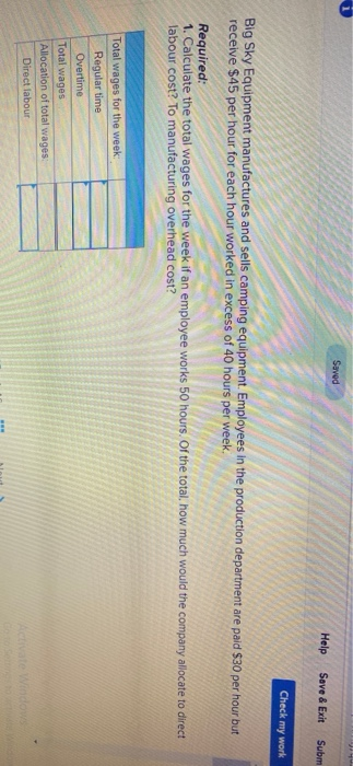 Solved Saved Help Save & Exit Subm Check my work Big Sky | Chegg.com