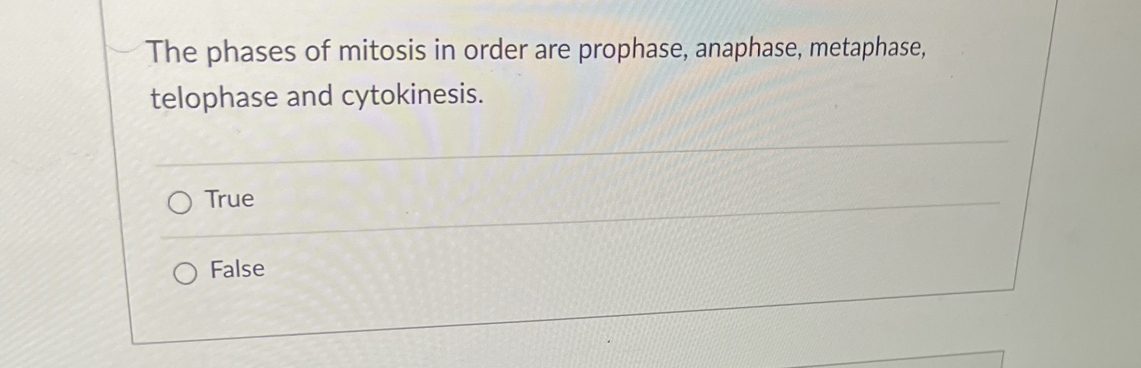 Solved The phases of mitosis in order are prophase, | Chegg.com